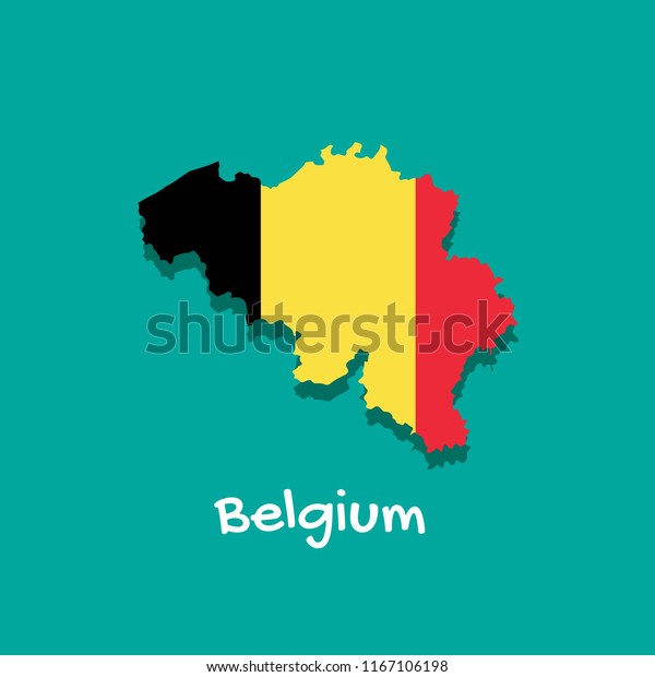 Vector Map Belgium Painted Colors Flag Stock Vector (Royalty Free ...