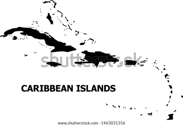 Vektor Stok Vector Map Caribbean Islands Name Map (Tanpa Royalti ...