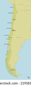 Vector Map Chile Important Cities Roads Stock Vector (Royalty Free ...