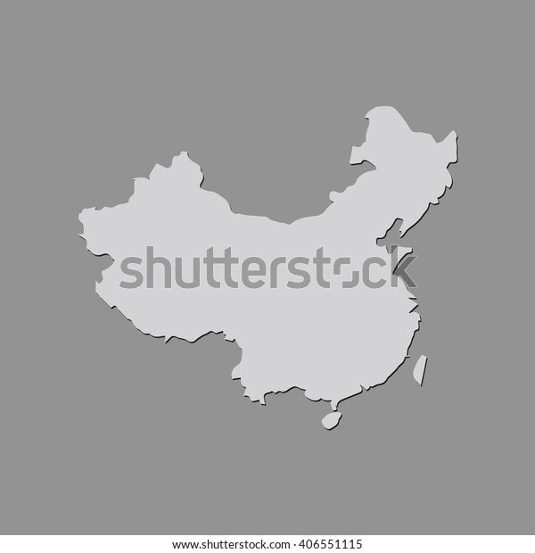 Vector Map China Gray Isolated Vector Stock Vector (Royalty Free ...
