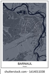 Vector Map City Barnaul Russia Stock Vector (Royalty Free) 1614011038 ...