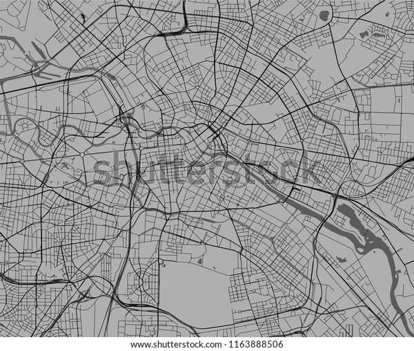 Vector Map City Berlin Germany Stock Vector (Royalty Free) 1163888506 ...