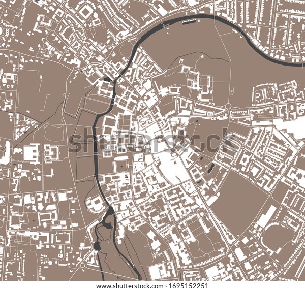 Vector Map City Cambridge Cambridgeshire East Stock Vector (Royalty ...