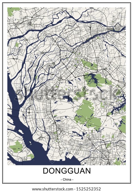 Vector Map City Dongguan China Stock Vector (Royalty Free) 1525252352 ...