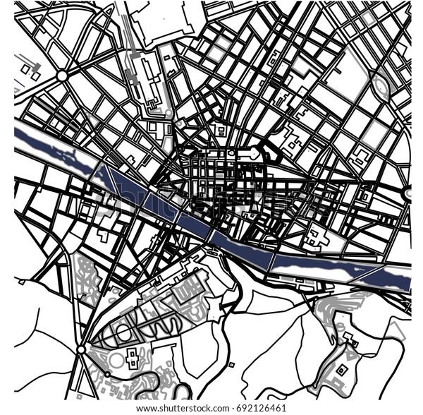 Vector Map City Florence Italy Stock Vector (Royalty Free) 692126461