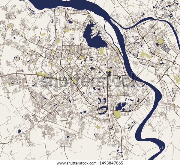 Vector Map City Hanoi Vietnam Stock Vector (Royalty Free) 1493847065