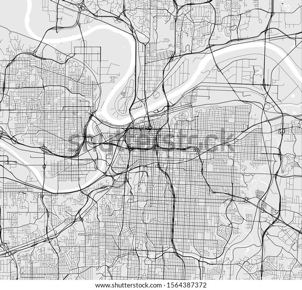 Vector Map City Kansas City Missouri Stock Vector (Royalty Free) 1564387372