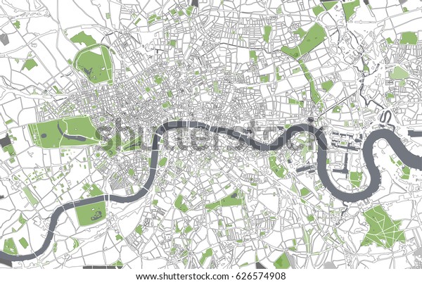 Vector Map City London Great Britain Stock Vector (Royalty Free) 626574908