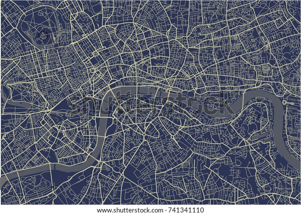 Vector Map City London Great Britain Stock Vector (Royalty Free) 741341110