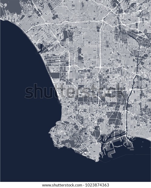 mapa vectorial de la ciudad de Los Ángeles, EE.UU.