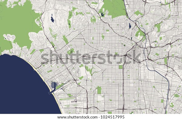 Vector Map City Los Angeles Usa: vetor stock (livre de direitos ...
