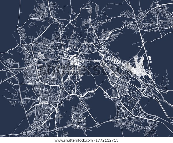 Vector Map City Mecca Makkah Almukarrammah Stock Vector (Royalty Free ...