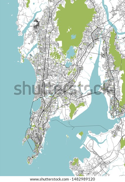 Vector Map City Mumbai Indian State Stock Vector (Royalty Free ...