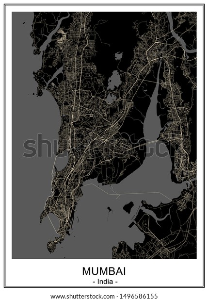 Vector Map City Mumbai Indian State Stock Vector (Royalty Free ...