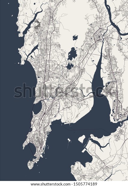 Vector Map City Mumbai Indian State Stock Vector (Royalty Free) 1505774189