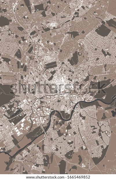 Vector Map City Nottingham Nottinghamshire East Stock Vector (Royalty ...
