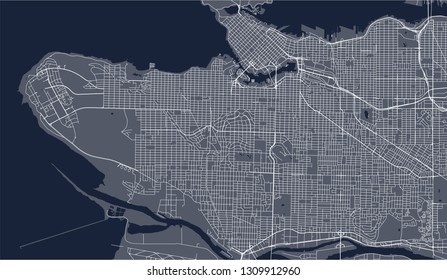 Vector Map City Vancouver Canada Stock Vector (Royalty Free) 1309912960 ...