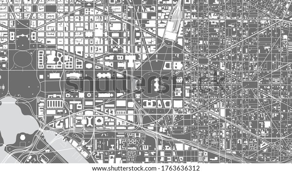 Vector Map City Washington Dc Usa Stock Vector (Royalty Free) 1763636312