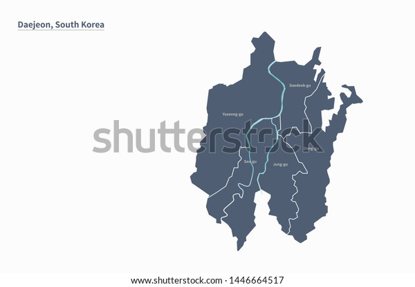 Vector Map Daejeon South Korea Daejeon Stock Vector (Royalty Free ...