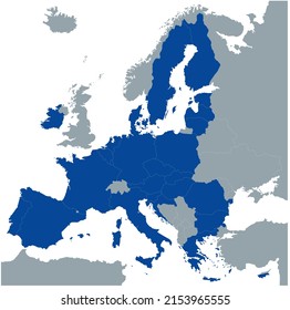 Vector Map European Union Outline Illustration Stock Vector (Royalty ...