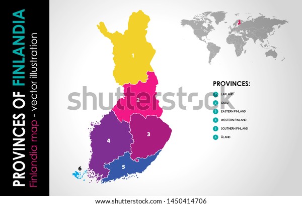 Vector Map Finland Provinces Color Stock Vector (Royalty Free ...