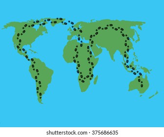 1,143 Foot with world map Images, Stock Photos & Vectors | Shutterstock
