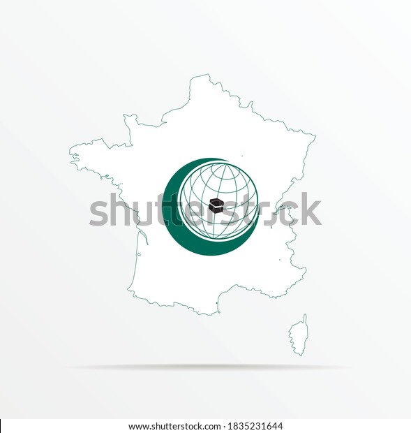 Vector map France combined with Organisation of Islamic Cooperation ...