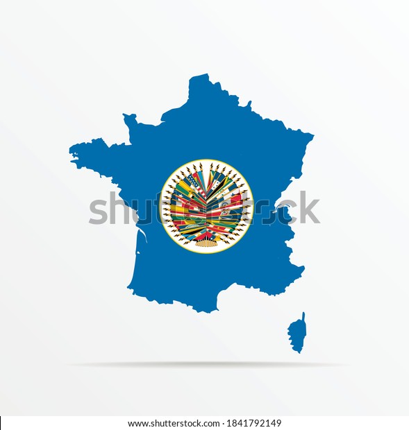 Vector Map France Combined Organization American Stock Vector (Royalty ...