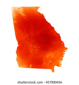 Vector Map Georgia Orange Watercolor Effect Stock Vector (Royalty Free ...