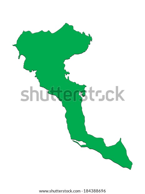 Vector Map Greek Island Corfu Stock Vector (Royalty Free) 184388696 ...