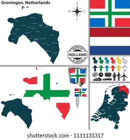 Vector Map Groningen Region Location On Stock Vector (Royalty Free ...