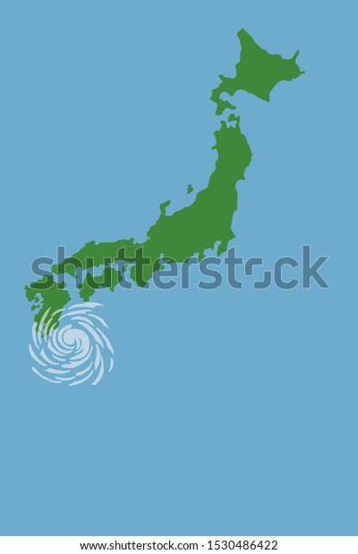 Vector Map Hurricane Over Japan You Stock Vector (Royalty Free ...