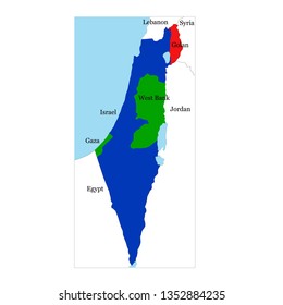 Vector Map Israel Neighboring Countries Stock Vector (Royalty Free ...