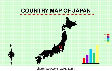 Vector Map Japan Grid Background Accompanyed Stock Vector (Royalty Free ...