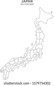 Vektor Stok Japan Map White Background (Tanpa Royalti) 321003671 ...