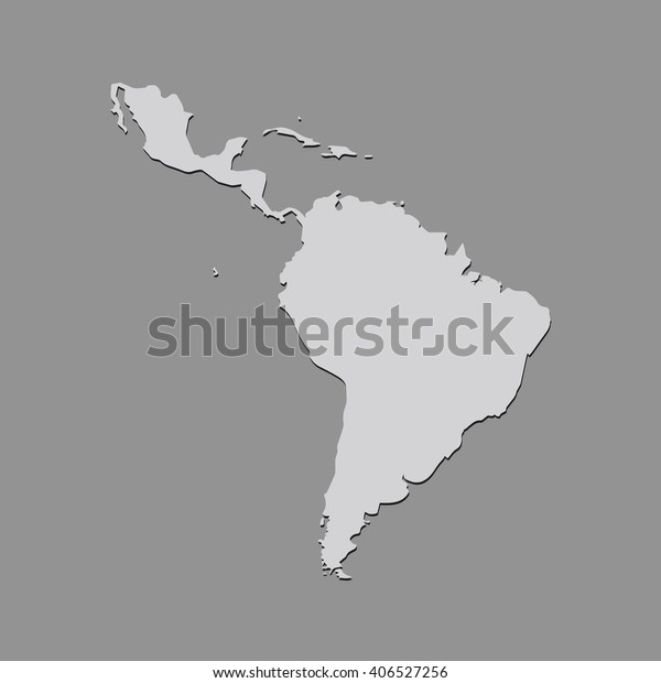 Vector Map Latin America Gray Isolated Stock Vector (Royalty Free ...