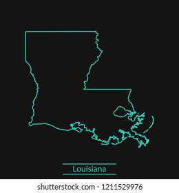 Louisiana Outline Map Stroke Name State: vector de stock (libre de ...