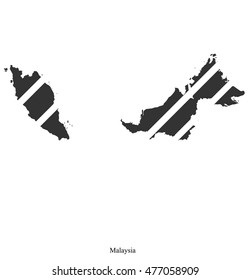 Vector Map Malaysia Individual Fragments Stock Vector (Royalty Free ...