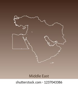 Vector Map Middle East Stock Vector (Royalty Free) 1237043386 ...