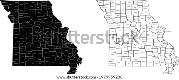 Vector Map Missouri Stock Vector (Royalty Free) 1979959238 | Shutterstock