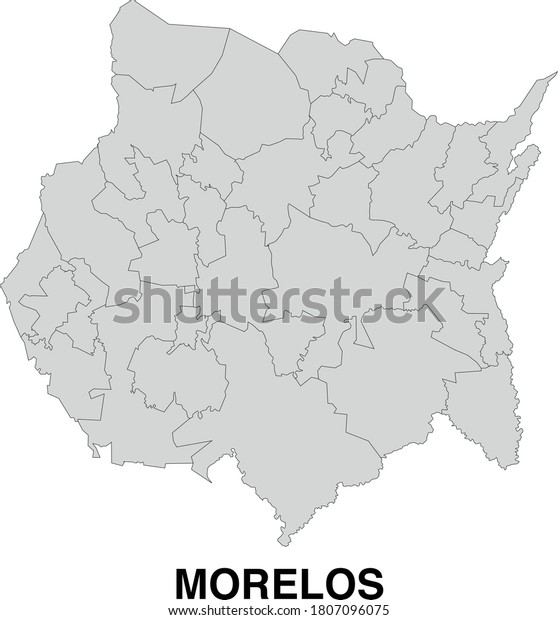Vector Map Morelos Mexico Divided Into Stock Vector (Royalty Free ...
