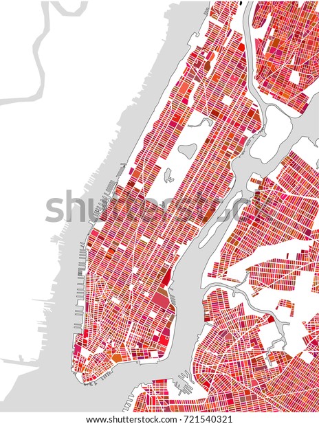 Vector Map New York City Ny Stock Vector (Royalty Free) 721540321 ...