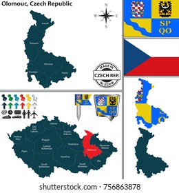 Vector Map Olomouc Region Location On Stock Vector (Royalty Free ...