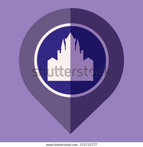 Vector Map Pointer Historical Monument Symbol Stock Vector (Royalty ...