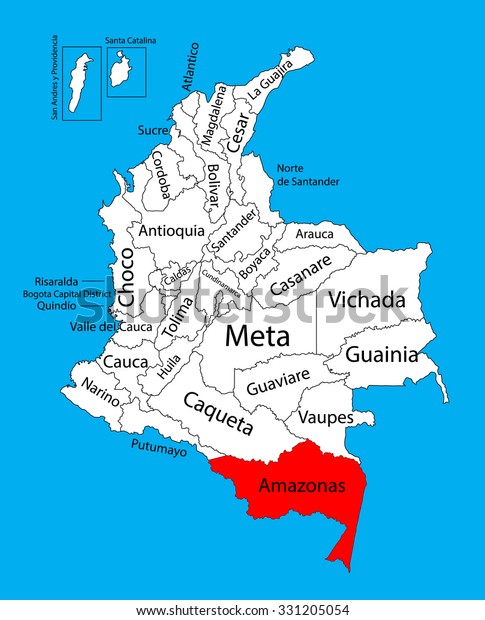 Vector Map Region Amazonas Colombia Editable: vector de stock (libre de ...