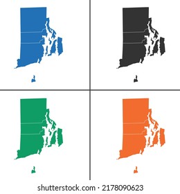 Vector Map Rhode Island Stock Vector (Royalty Free) 2178090623 ...