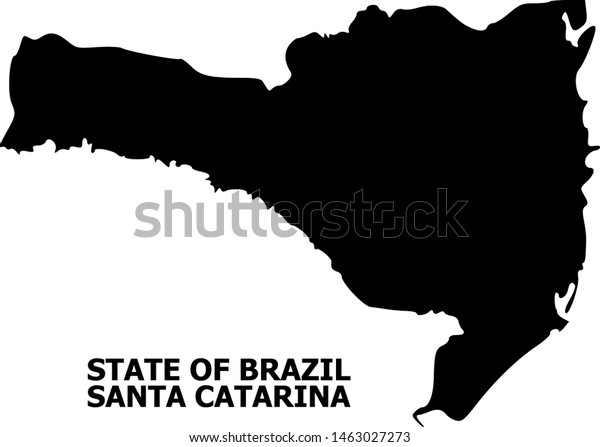 Vector Map of Santa Catarina State with title. Map of Santa Catarina ...