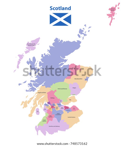 Vector Map Scotland Unitary Authorities Stock Vector (Royalty Free ...