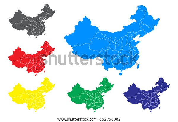 Vector Map Set Vector China Maps Stock Vector (Royalty Free) 652956082 ...