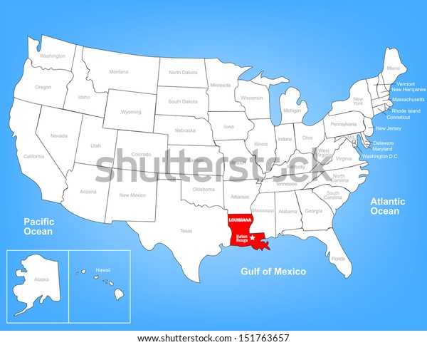 Vector Map United States Highlighting State Stock Vector (Royalty Free ...